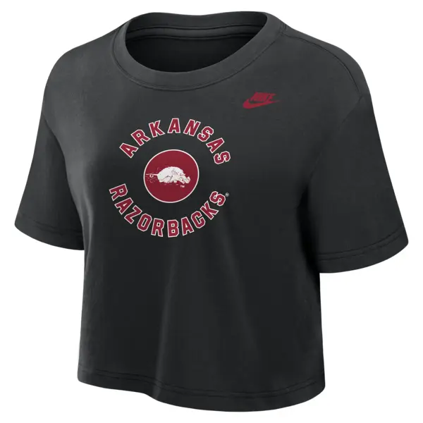 Nike Arkansas Razorbacks Dri-fit Cropped T-shirt - Black