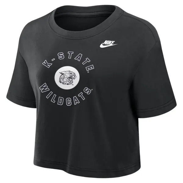Nike Kansas State Wildcats Dri-fit Cropped T-shirt - Black