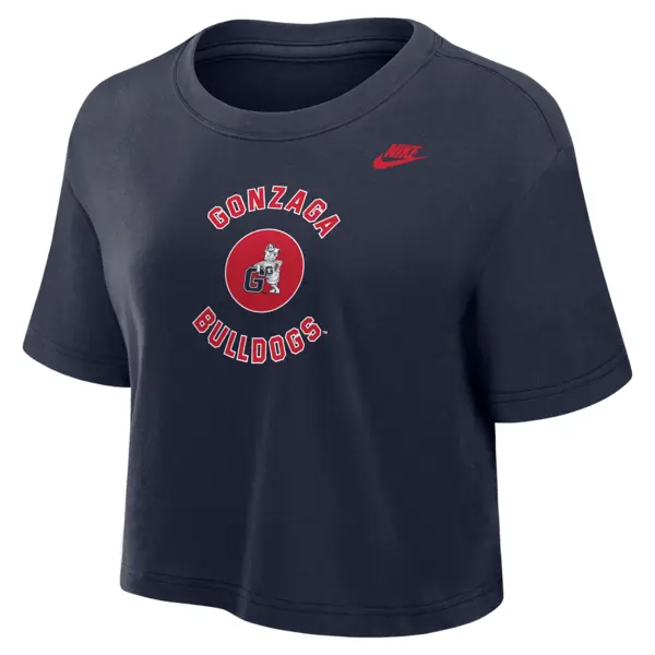 Nike Gonzaga Bulldogs Dri-fit Cropped T-shirt - Blue