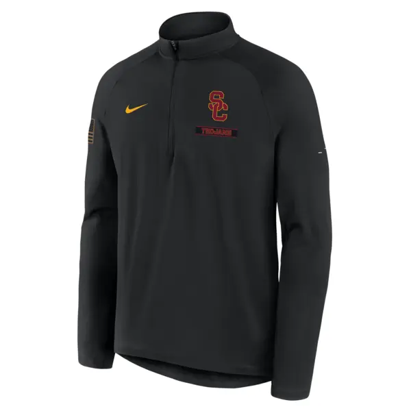 Nike Usc 2026 Military Appreciation Stride Dri-fit College 1/2-zip Long-sleeve Top - Black
