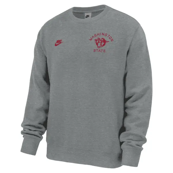 Nike Washington State Cougars Club Football Fleece Crew-neck Sweatshirt - Grey