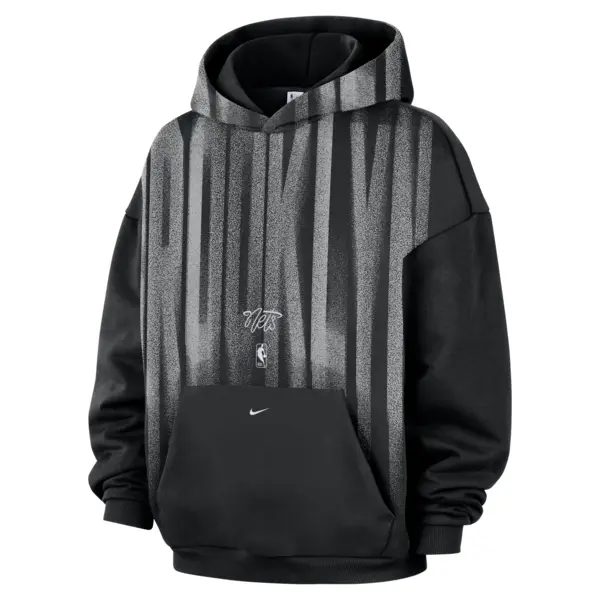 Nike Brooklyn Nets Standard Issue Therma-fit Fleece Basketball Hoodie - Black
