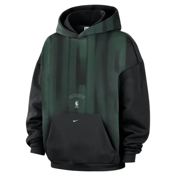 Nike Milwaukee Bucks Standard Issue Therma-fit Fleece Basketball Hoodie - Black