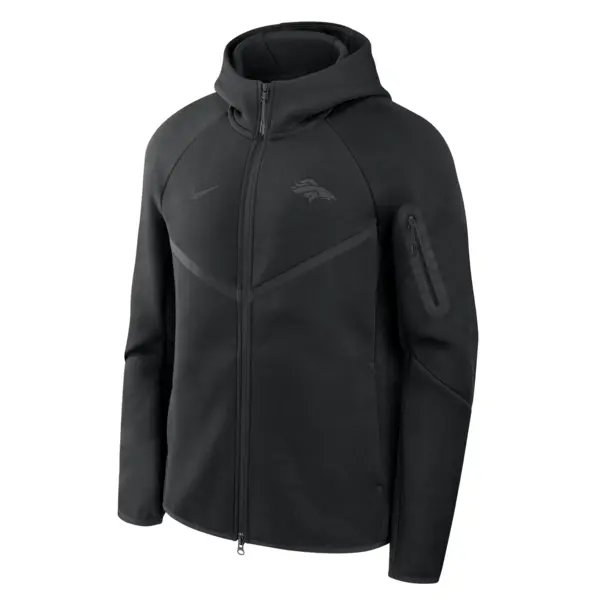 Nike Denver Broncos Top Billing Tech Fleece Windrunner Nfl Full-zip Hooded Jacket - Black
