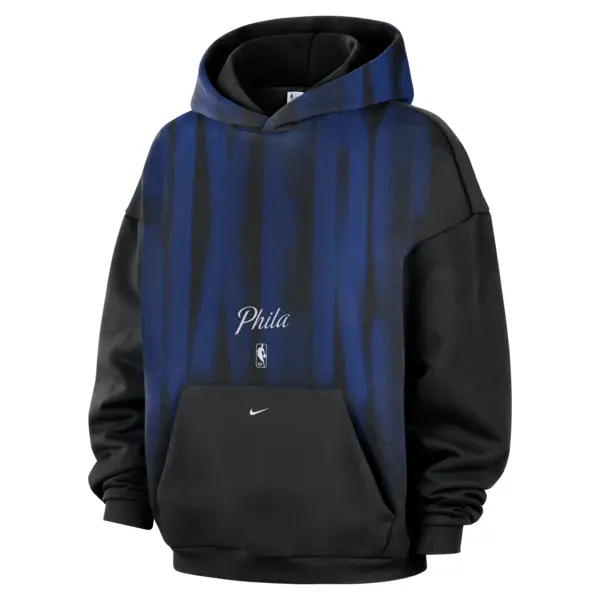 Nike Philadelphia 76ers Standard Issue Therma-fit Fleece Basketball Hoodie - Black