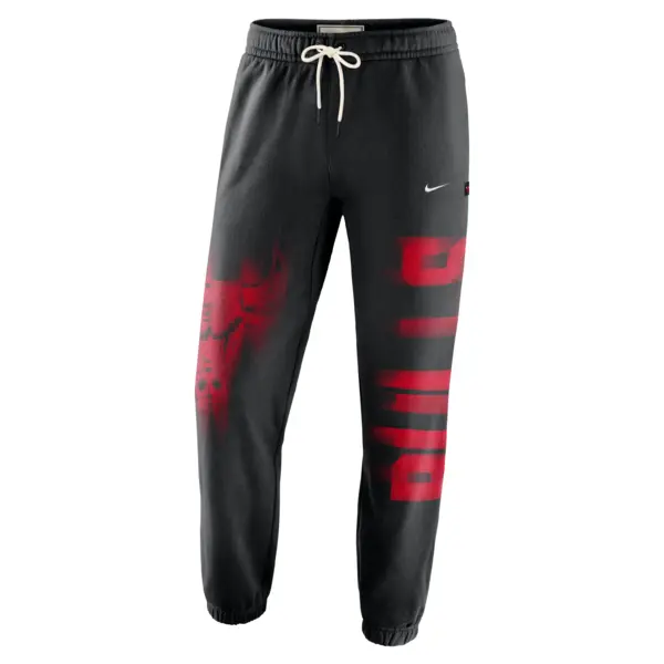 Nike Chicago Bulls Standard Issue Therma-fit Fleece Basketball Pants - Black