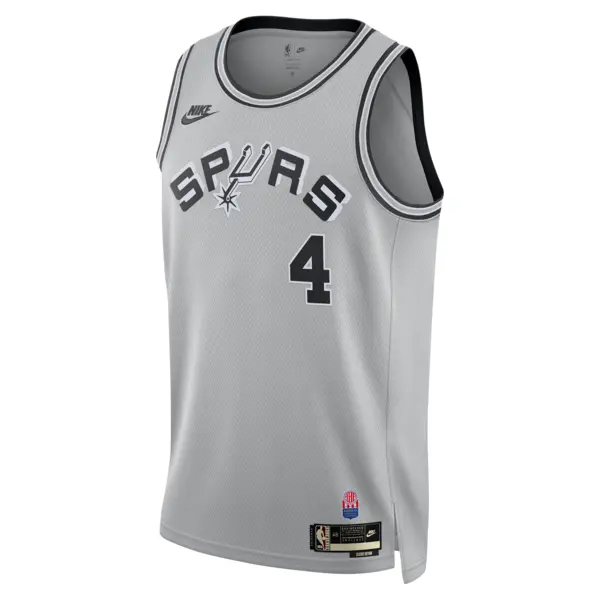 Nike De'aaron Fox San Antonio Spurs Hardwood Classics Dri-fit Basketball Swingman Jersey - Grey