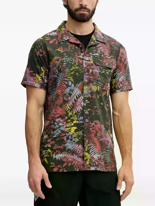 Columbia Tech Trail Leaf-print Short-sleeved Shirt - Green