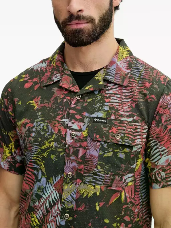 Columbia Tech Trail Leaf-print Short-sleeved Shirt