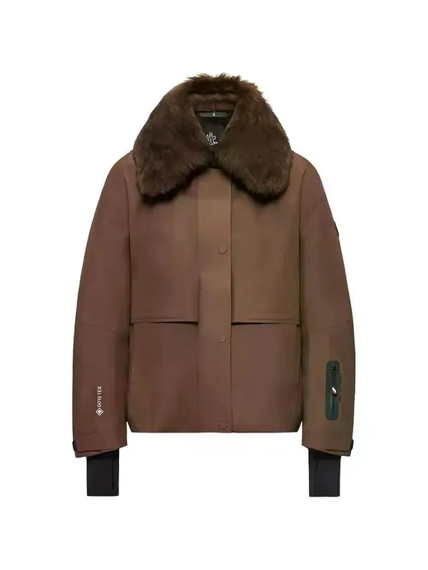 Moncler Caurel Shearling-collar Insulated Ski Jacket - Brown