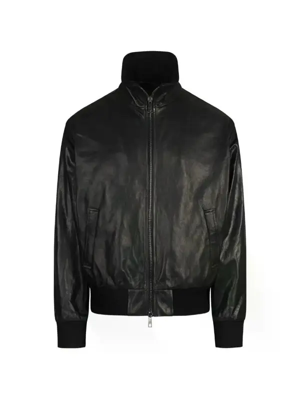 GIORGIO BRATO Zip-up Leather Bomber Jacket