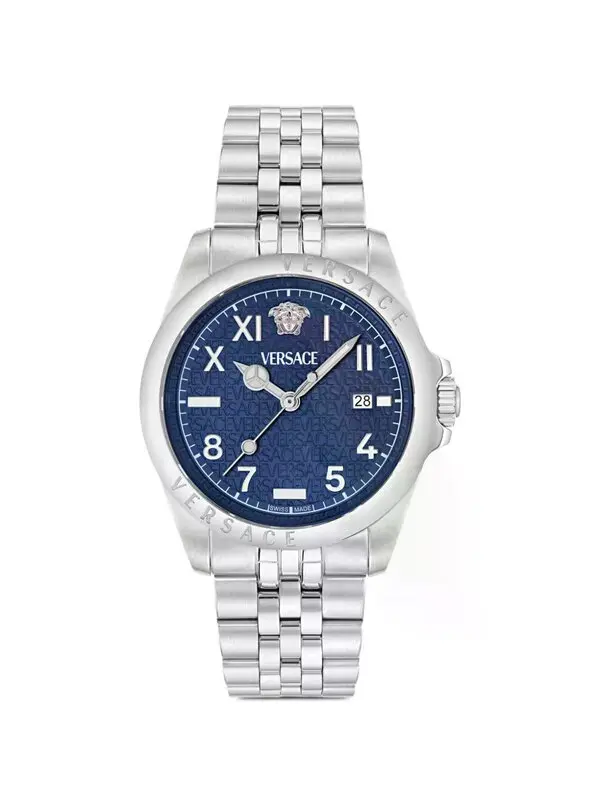Versace Anteo Logo-patterned 41mm Watch - Blue