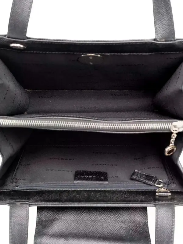 BVLGARI 20th Century Grained Calfskin Top Handle Bag Satchel