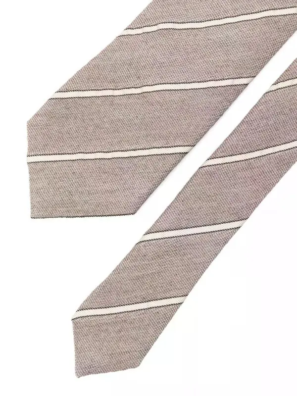 Corneliani Stripe-pattern Tie - Neutrals