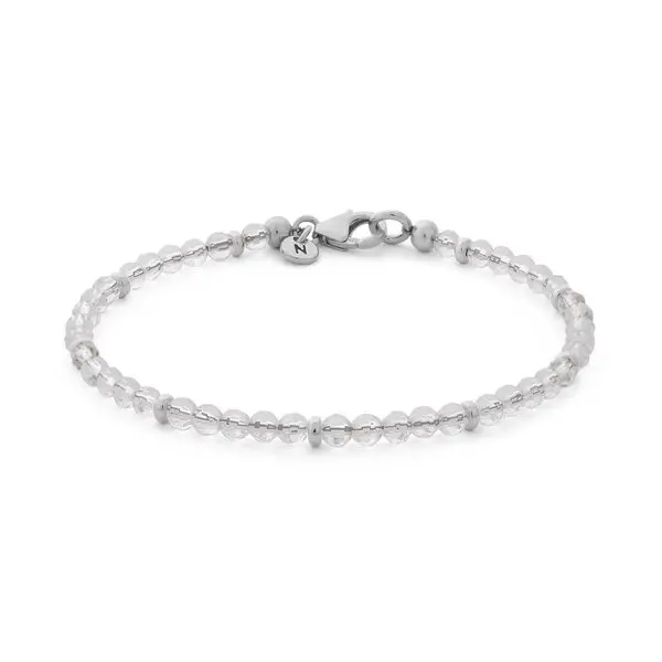 NELLOU JEWELLERY Rock Crystal Orbit Bracelet April Sterling - Silver