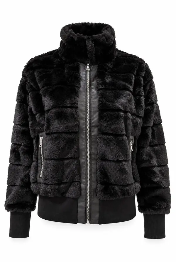 JAMES LAKELAND Panelled Faux Fur Jacket