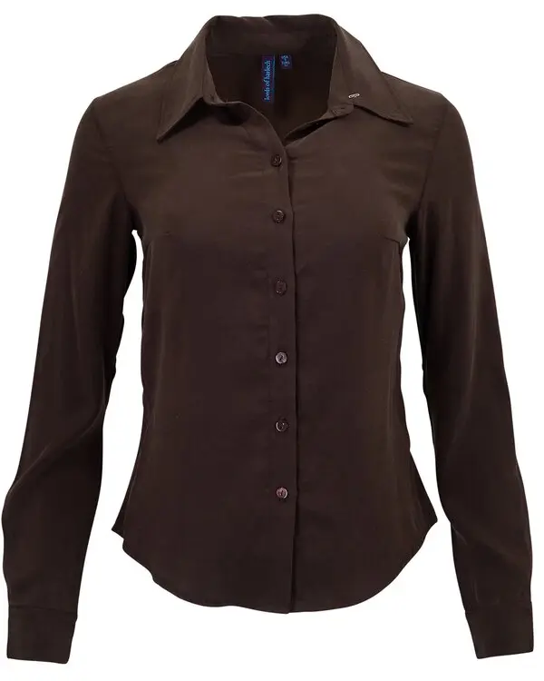 LORDS OF HARLECH Sutton Ie Stretch Silk Long-sleeve Shirt - Brown