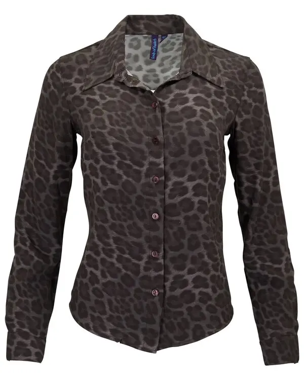 LORDS OF HARLECH Sutton Leopard Ie Stretch Silk Long-sleeve Shirt