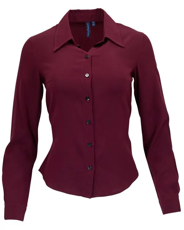 LORDS OF HARLECH Sutton Port Stretch Silk Long-sleeve Shirt - Red