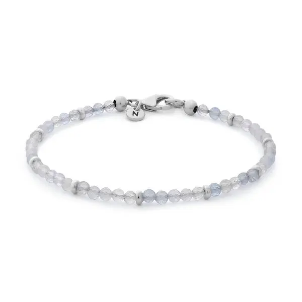 NELLOU JEWELLERY Aquamarine Orbit Bracelet March Sterling - Silver