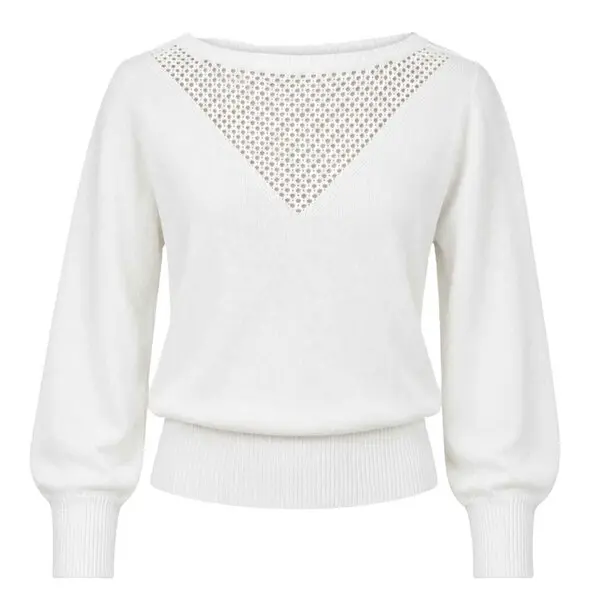 SACHA DRAKE Chloe Three Quarter Sleeve Knit Top - White