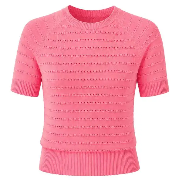 SACHA DRAKE Eyelet Knit Top In Melon - Pink