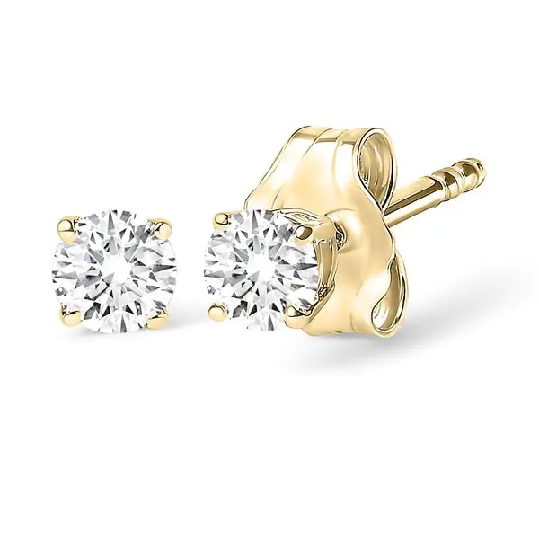 HAUS OF BRILLIANCE 14k Gold 1/2 Cttw Lab Grown Diamond Solitaire Stud Earrings - Yellow