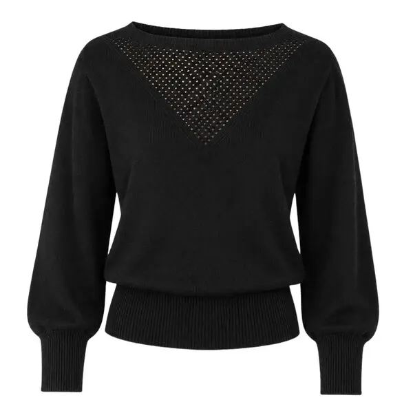 SACHA DRAKE Chloe Three Quarter Sleeve Knit Top - Black