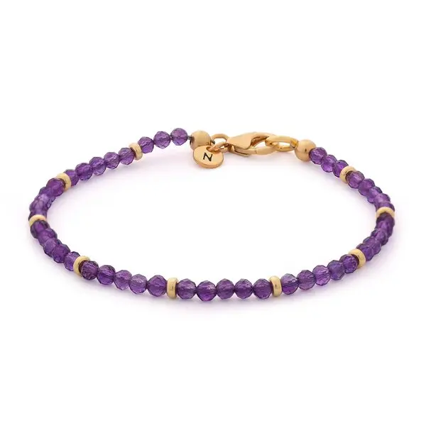 NELLOU JEWELLERY Amethyst Orbit Bracelet February Plated Sterling Silver