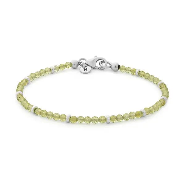 NELLOU JEWELLERY Peridot Orbit Bracelet August Sterling - Silver