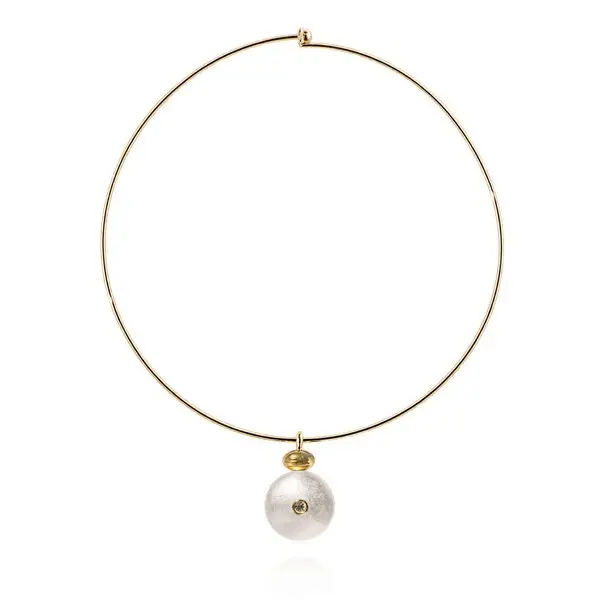 SAULE LABEL Neutrals Paloma Collar Necklace In Pearl - Yellow