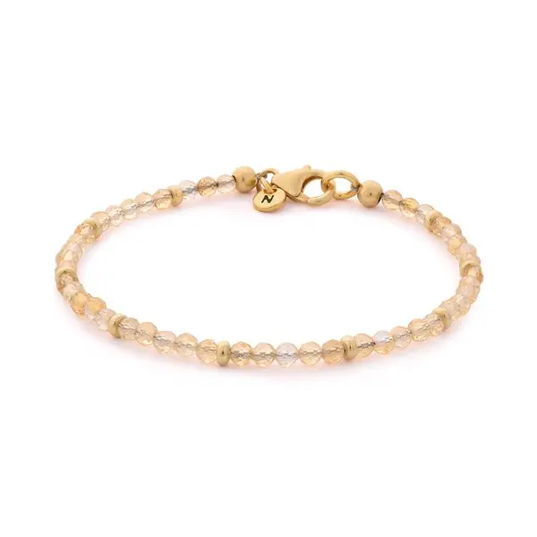 NELLOU JEWELLERY Citrine Orbit Bracelet November Plated Sterling Silver