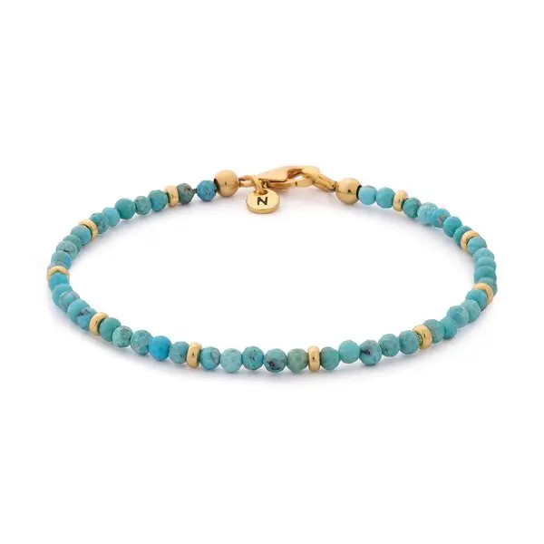 NELLOU JEWELLERY Turquoise Orbit Bracelet December Plated Sterling Silver - Gold