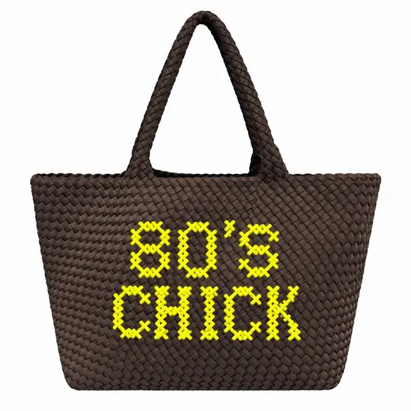 LILLY LOVES 80's Chick Embroidered Bag - Grey