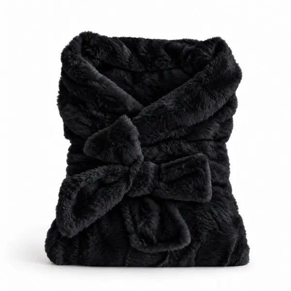 SEA TO ME BLANKETS Ojai Robe Obsidian