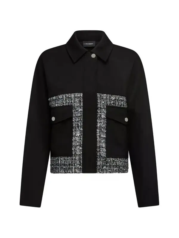 Karl Lagerfeld Bouclé-panel Jacket - Black