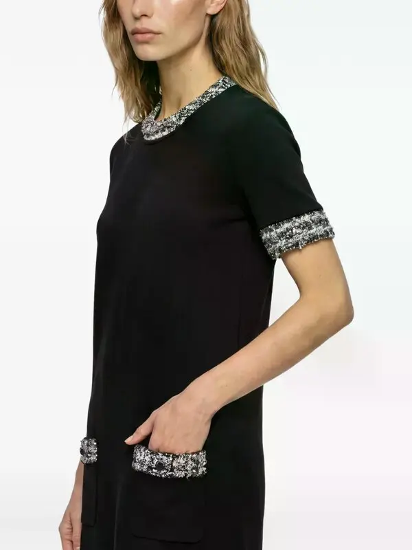 Karl Lagerfeld Bouclé-trim T-shirt Mini Dress