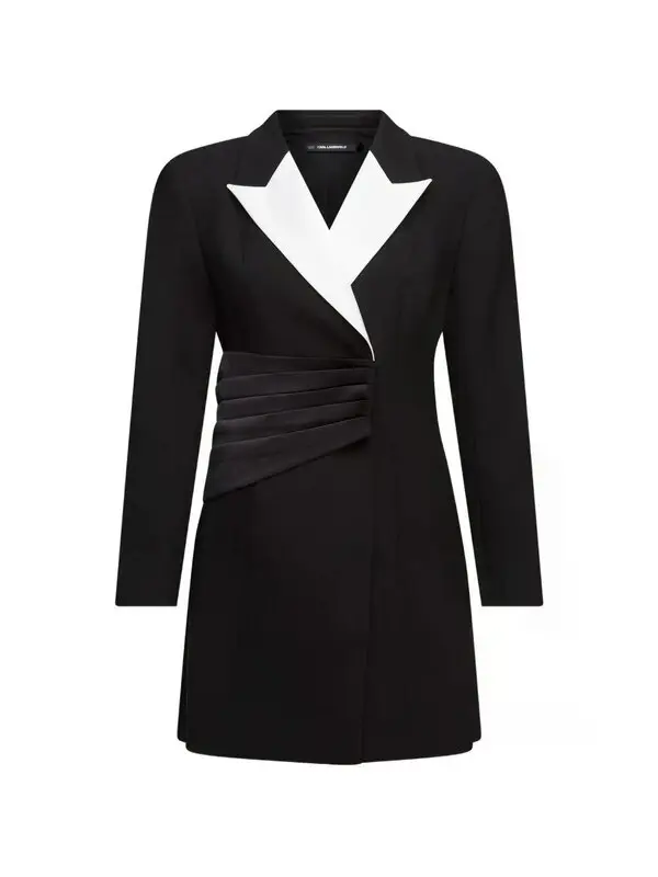 Karl Lagerfeld Contrast-lapel Blazer Dress - Black