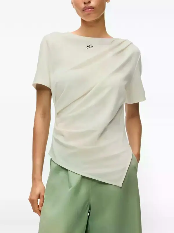 Karl Lagerfeld Asymmetric Draped T-shirt