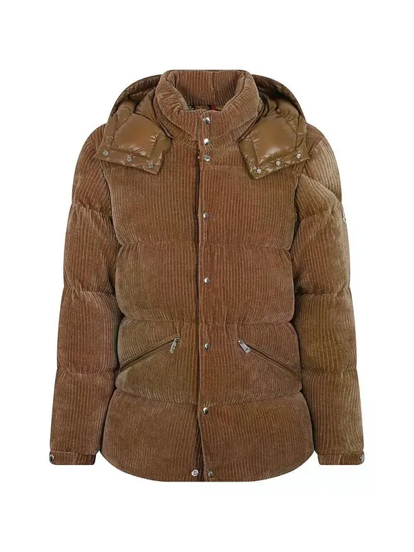 Moncler Corduroy Padded Jacket - Brown