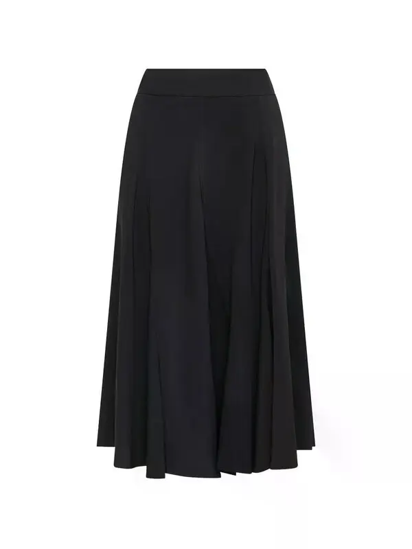 Malìparmi Spiral-cut Topstitched Midi Skirt - Black