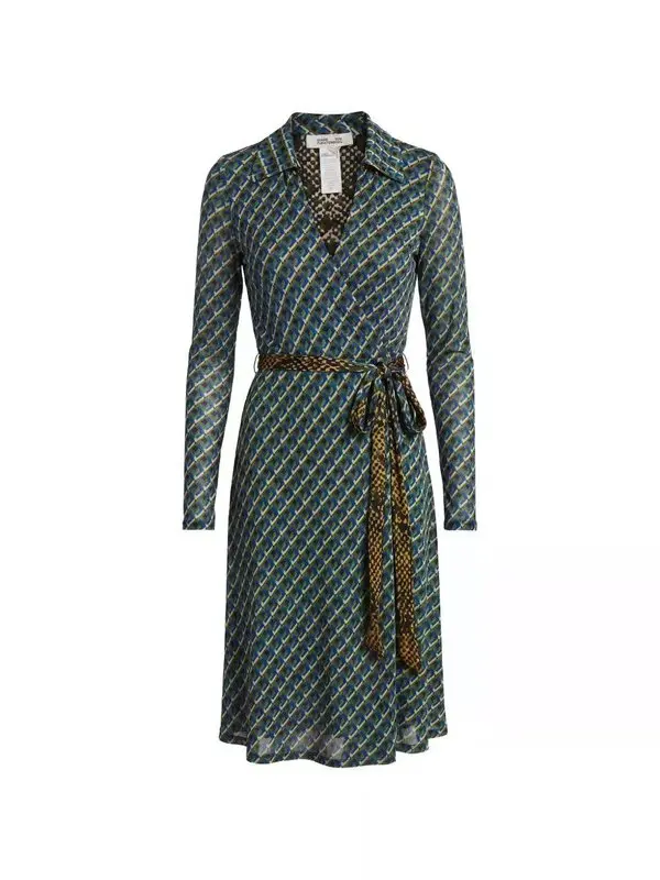 Diane Von Furstenberg Phoenix Reversible Geometric-print Wrap Midi Dress
