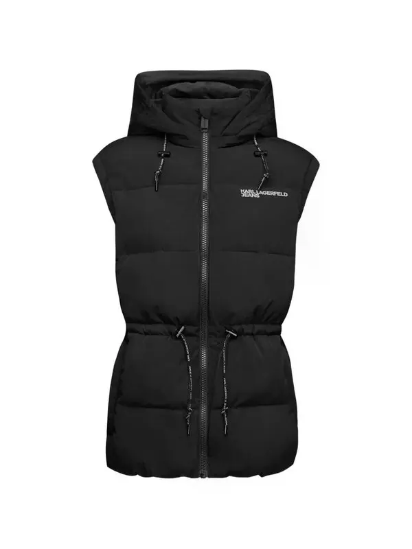 Karl Lagerfeld Hooded Transformable Puffer Jacket - Black