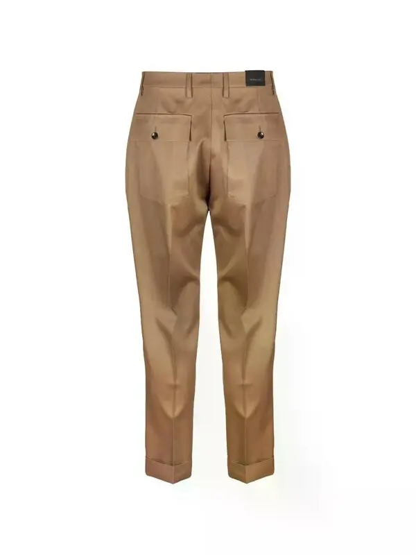 MICHAEL COAL Pleated Turn-up Tapered Trousers