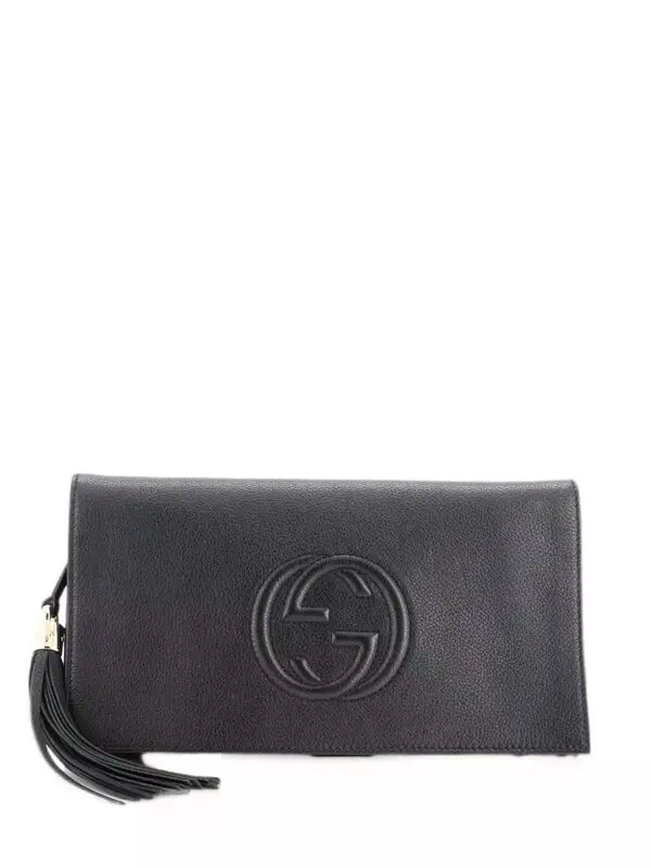 Gucci Soho Leather Clutch Bag - Black
