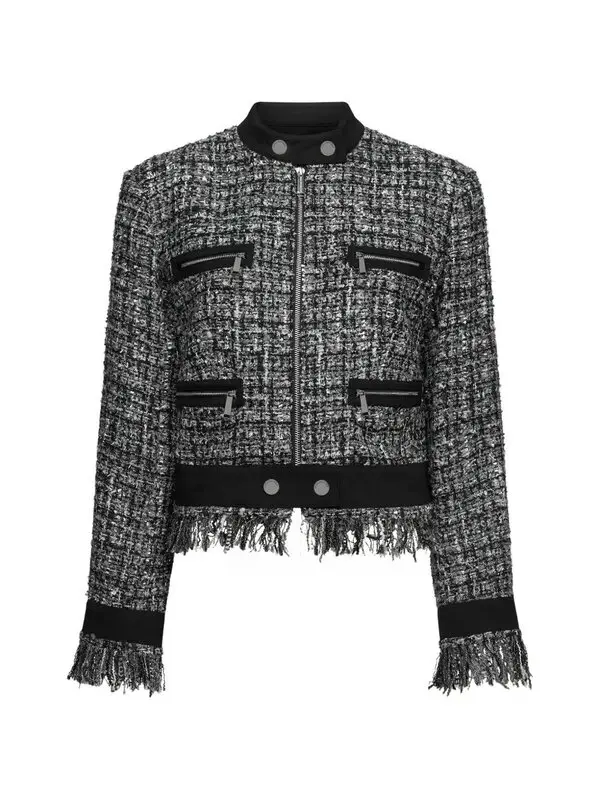 Karl Lagerfeld Fringed-edges Jacket - Black