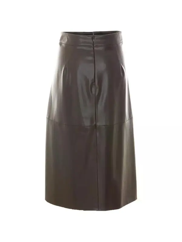 RUE DU BAC Faux-leather Midi Skirt