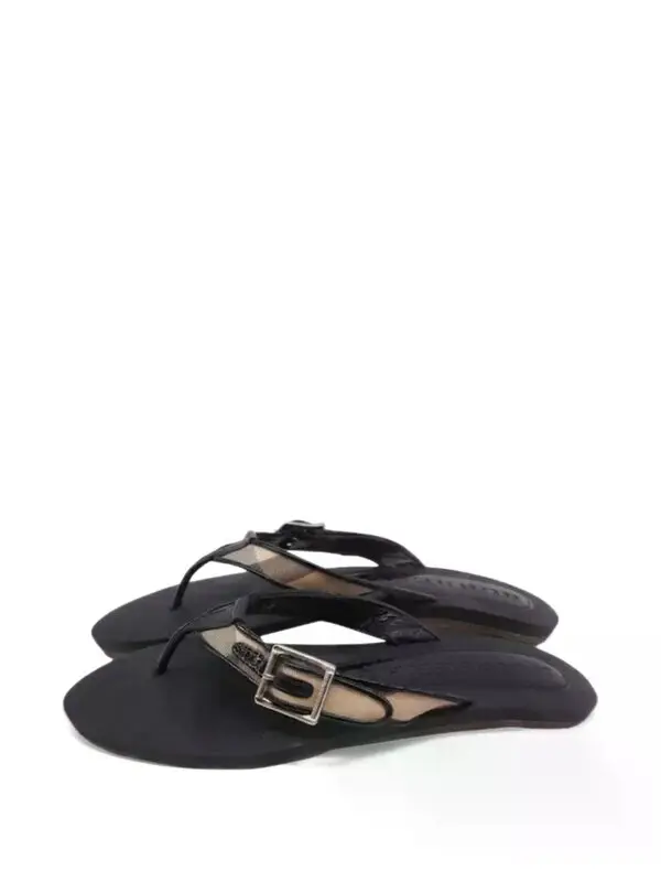 Burberry 2010s Nova Check Lancaster Sandals - Black