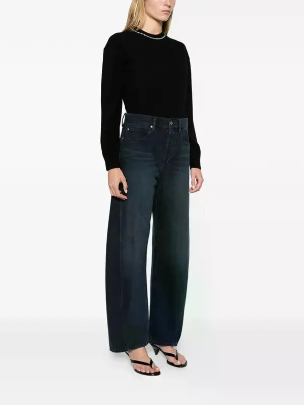 Alexander Wang Float Mid-rise Relaxed Crystal Hotfix Logo Fly Jeans