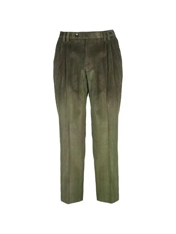 MICHAEL COAL Pleated Corduroy Trousers - Green